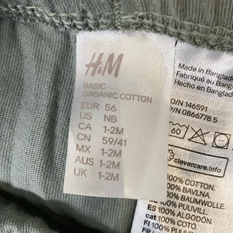 Hose (Grün) von H&M Basic Baumwolle, Elasthan - Marke